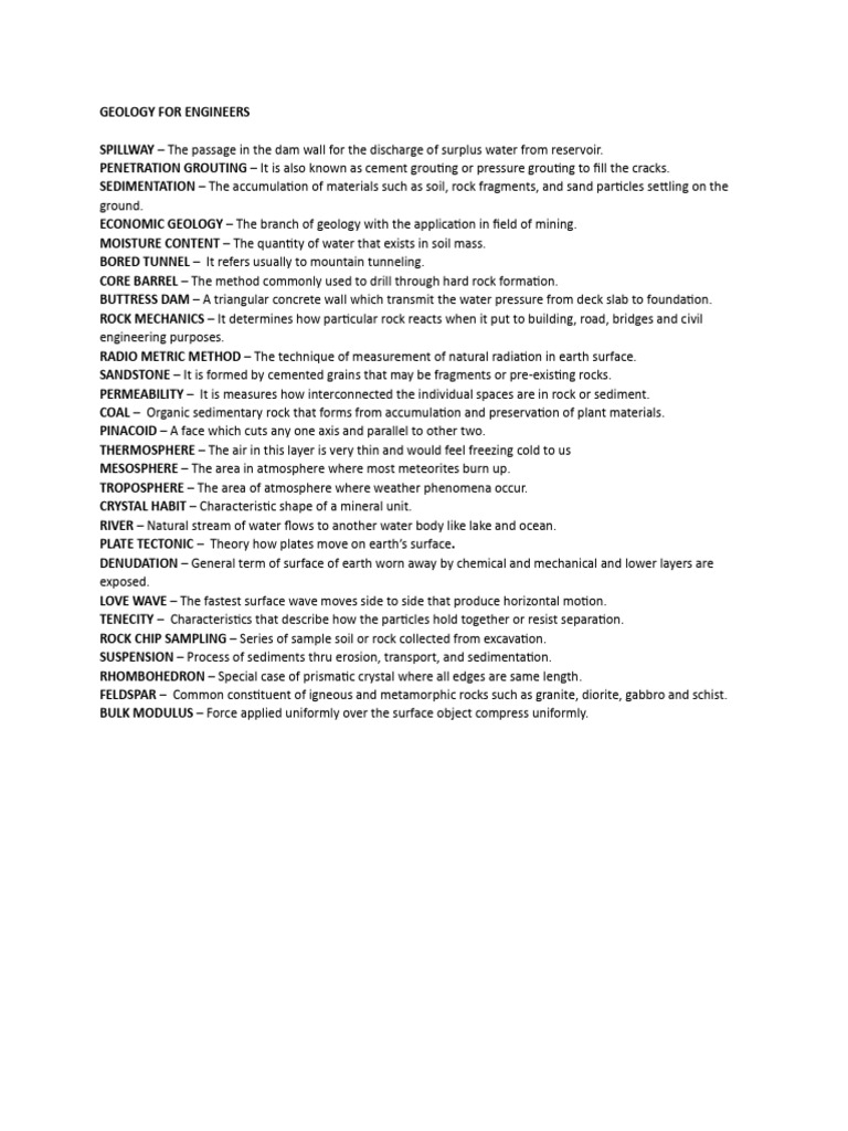 Key Geology Concepts for Engineers | PDF