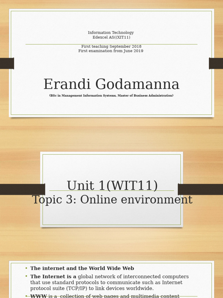 Understanding the Online Environment | PDF | World Wide Web | Internet ...