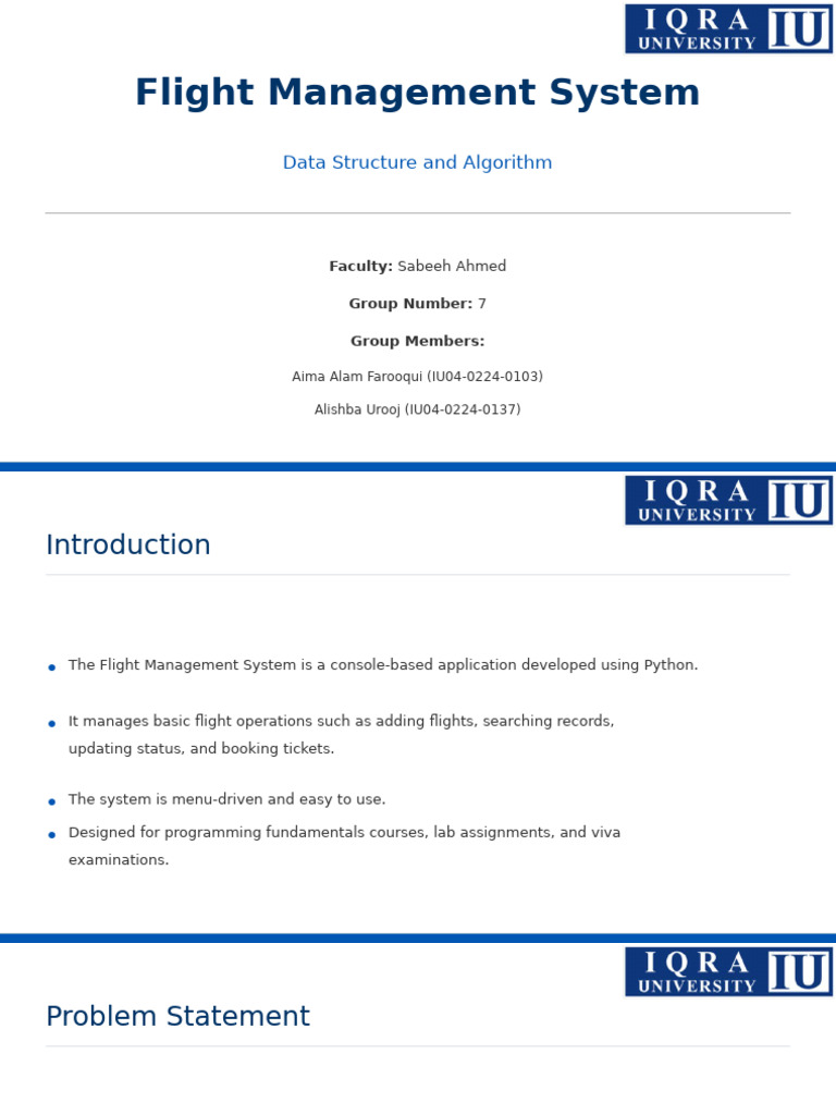 Python Flight Management System Guide | PDF | Time Complexity | Applied ...