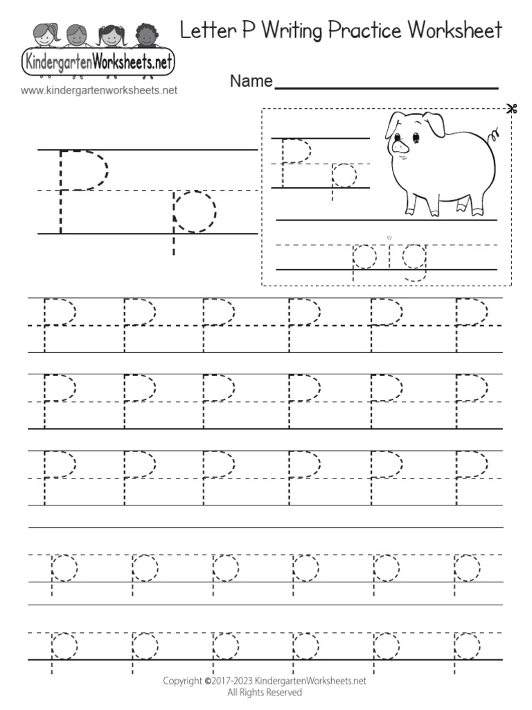 Letter p Writing Practice Worksheet | PDF