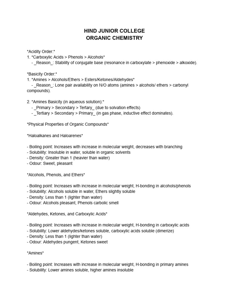 Organic Chemistry Acidity and Basicity Guide | PDF