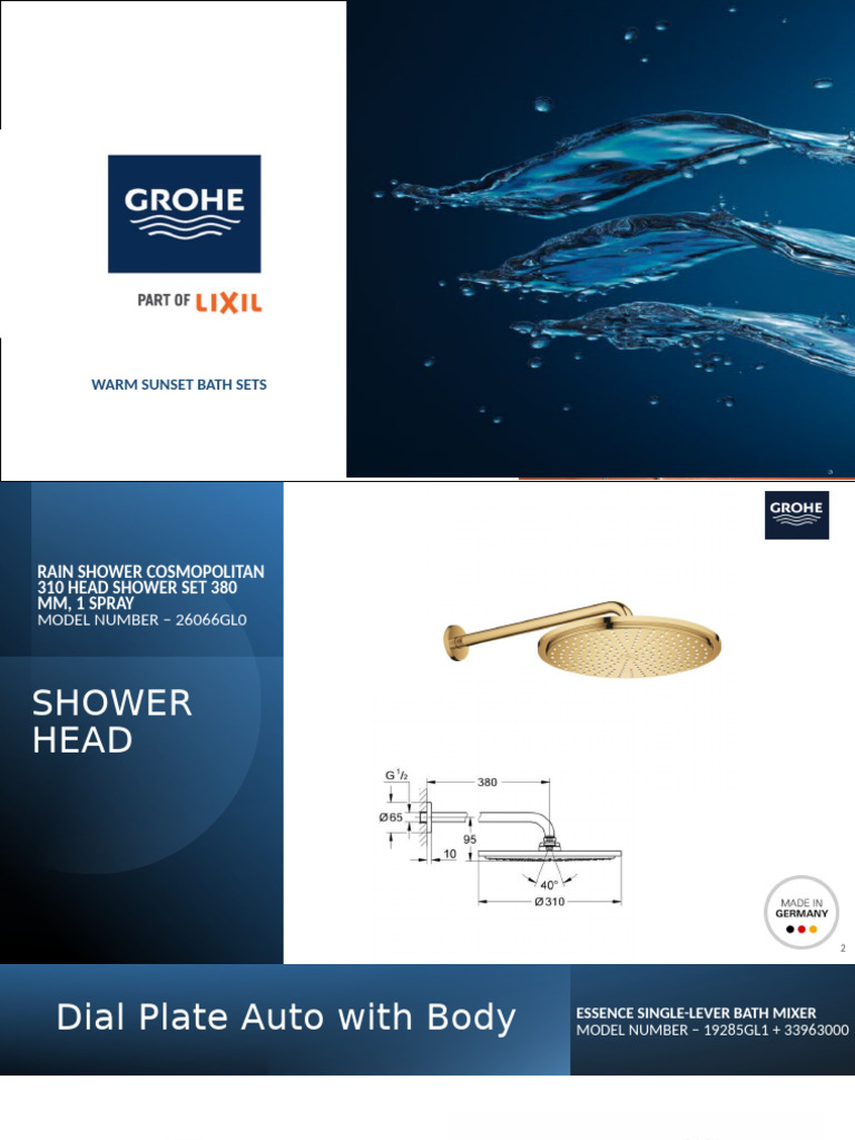 GROHE Warm Sunset Bath Sets | PDF | Shower | Hygiene