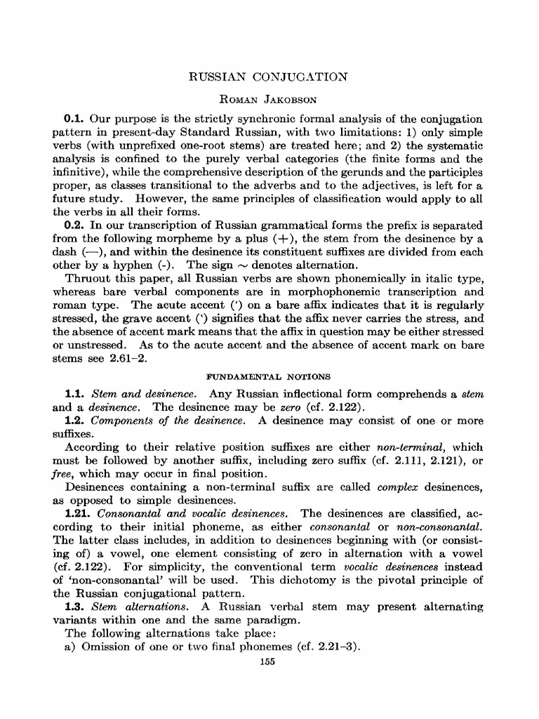 Russian Verb Conjugation Analysis | PDF | Stress (Linguistics) | Phoneme