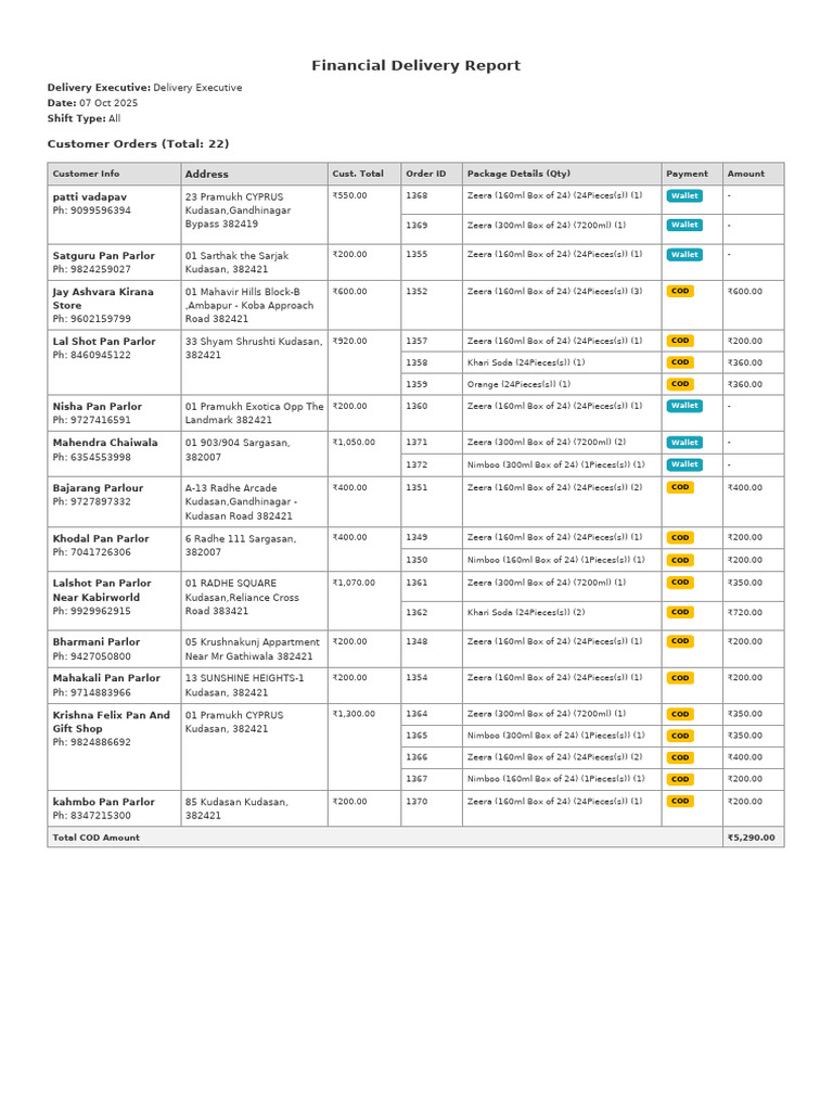 Financial Report Delivery Executive 20251007 | PDF