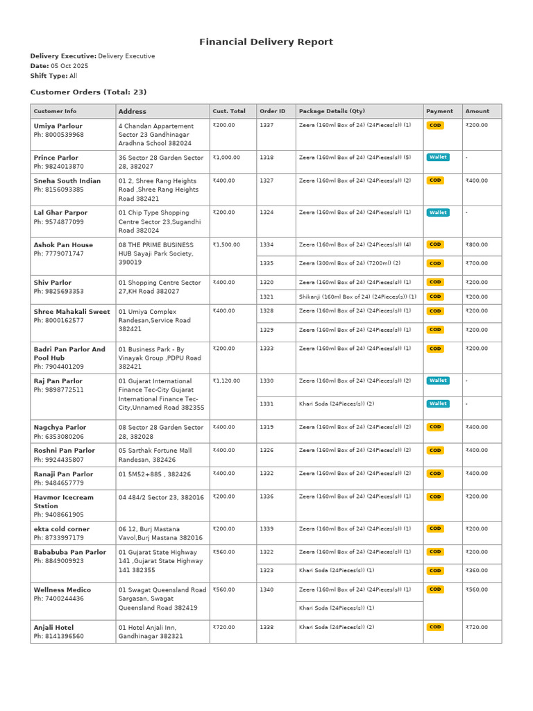 Financial Report Delivery Executive 20251005 | PDF