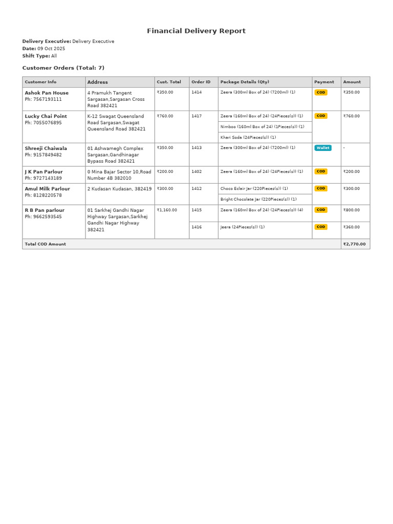 Financial Report Delivery Executive 20251009 | PDF