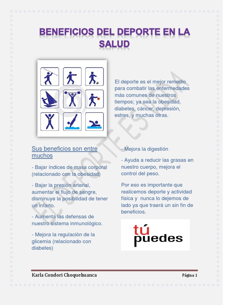 Beneficios Del Deporte en La Salud. | PDF