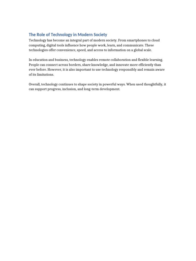 Technology in Society | PDF