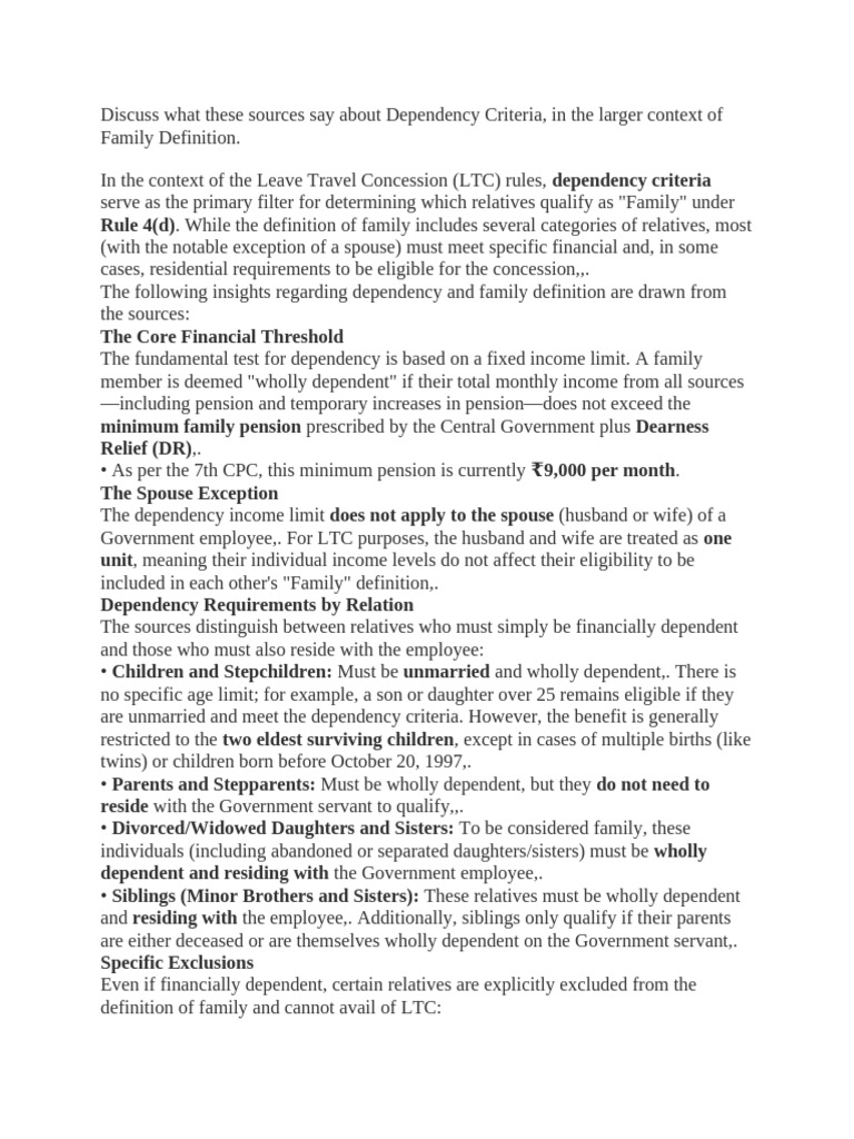 Discuss What These Sources Say About Dependency Criteria, In the Larger ...