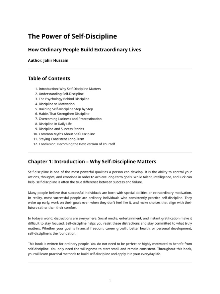 Mastering Self-Discipline for Success | PDF | Disciplines | Habits