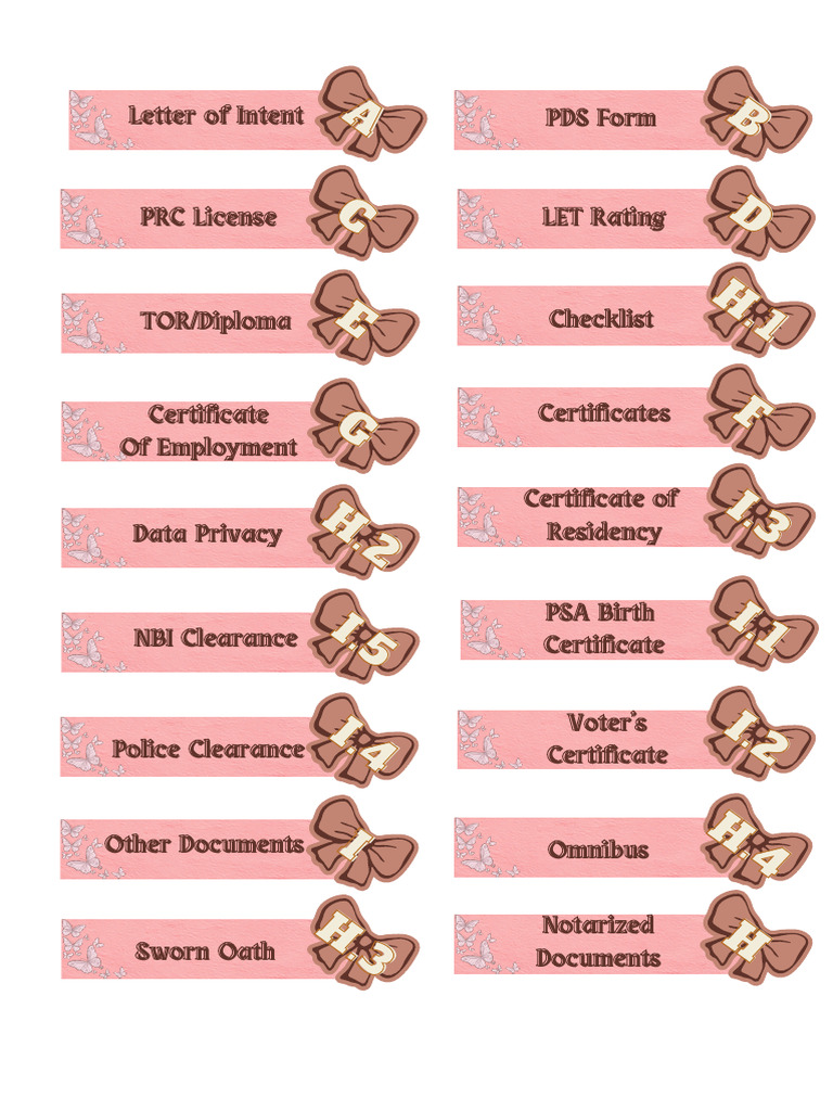 Comprehensive Document Checklist | PDF