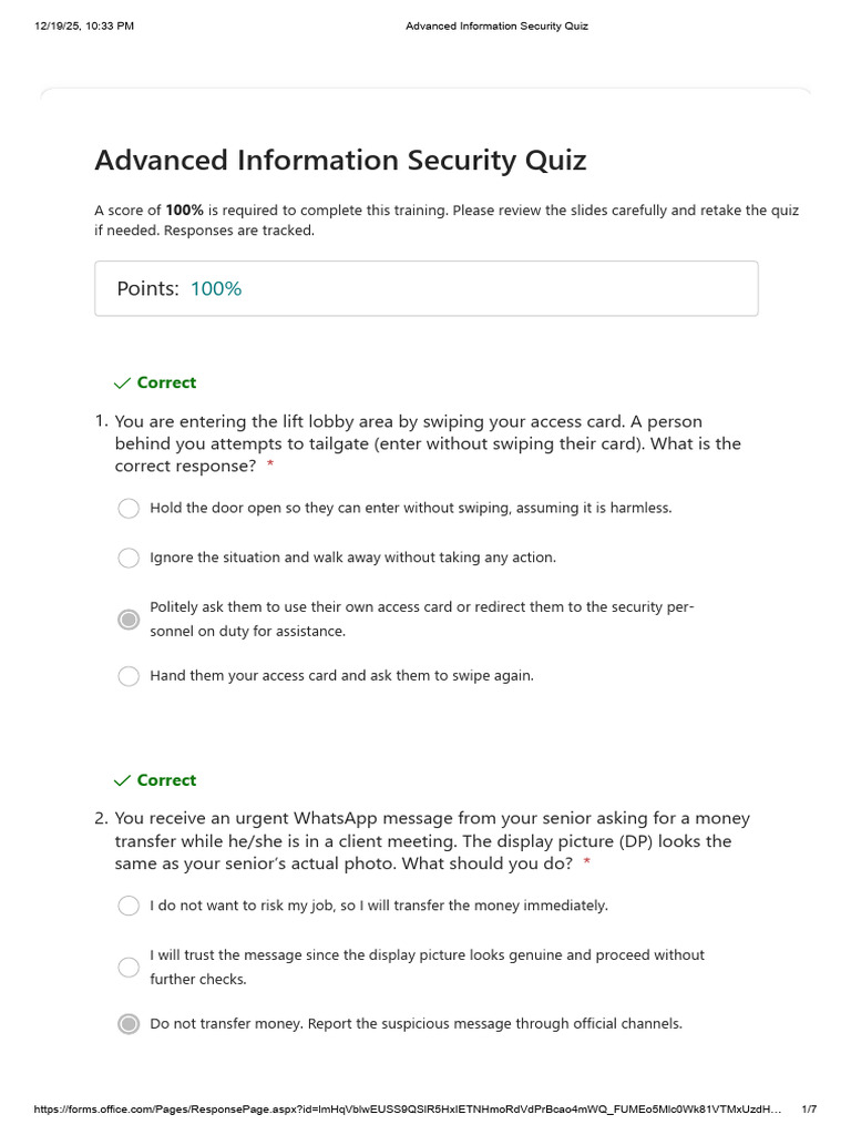 Advanced Information Security Quiz | PDF | Information Security ...
