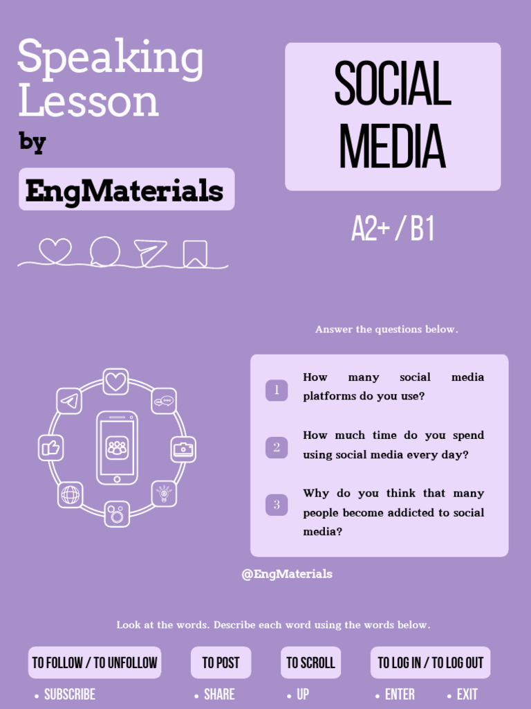 Speaking Lesson Social Media (1) | PDF | Human Communication