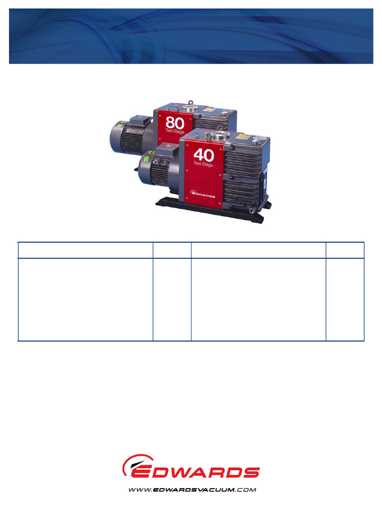 E2M40 & E2M80 Vacuum Pump Manual | PDF | Pump | Vacuum