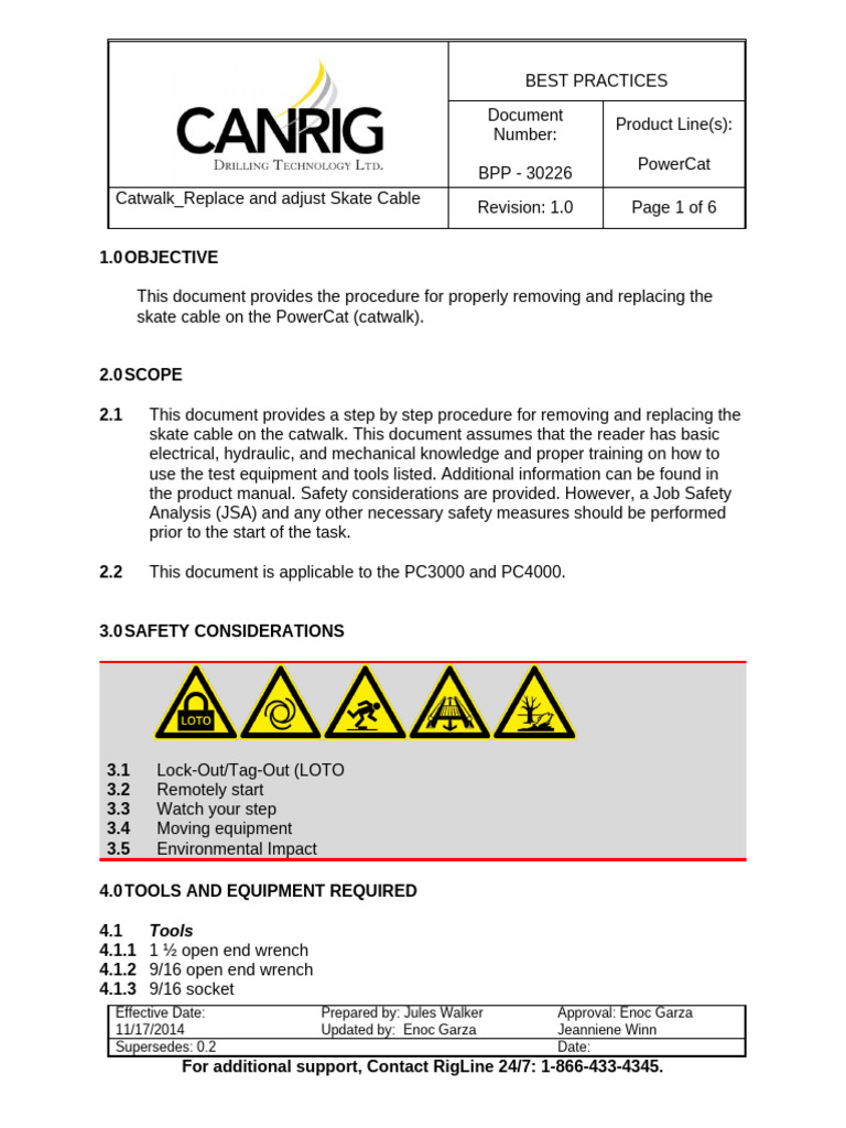 Catwalk_Remove and Replace Skate Cable (1.0) | PDF
