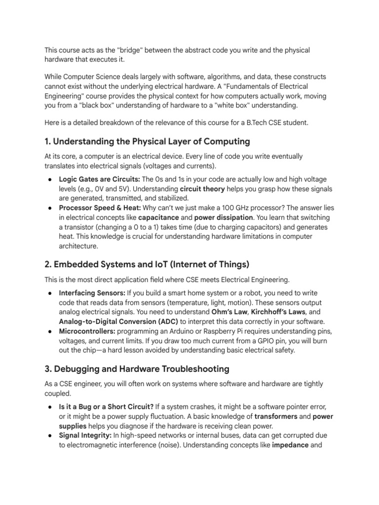 CS Students_ Electrical Engineering Relevance | PDF | Computer Hardware ...