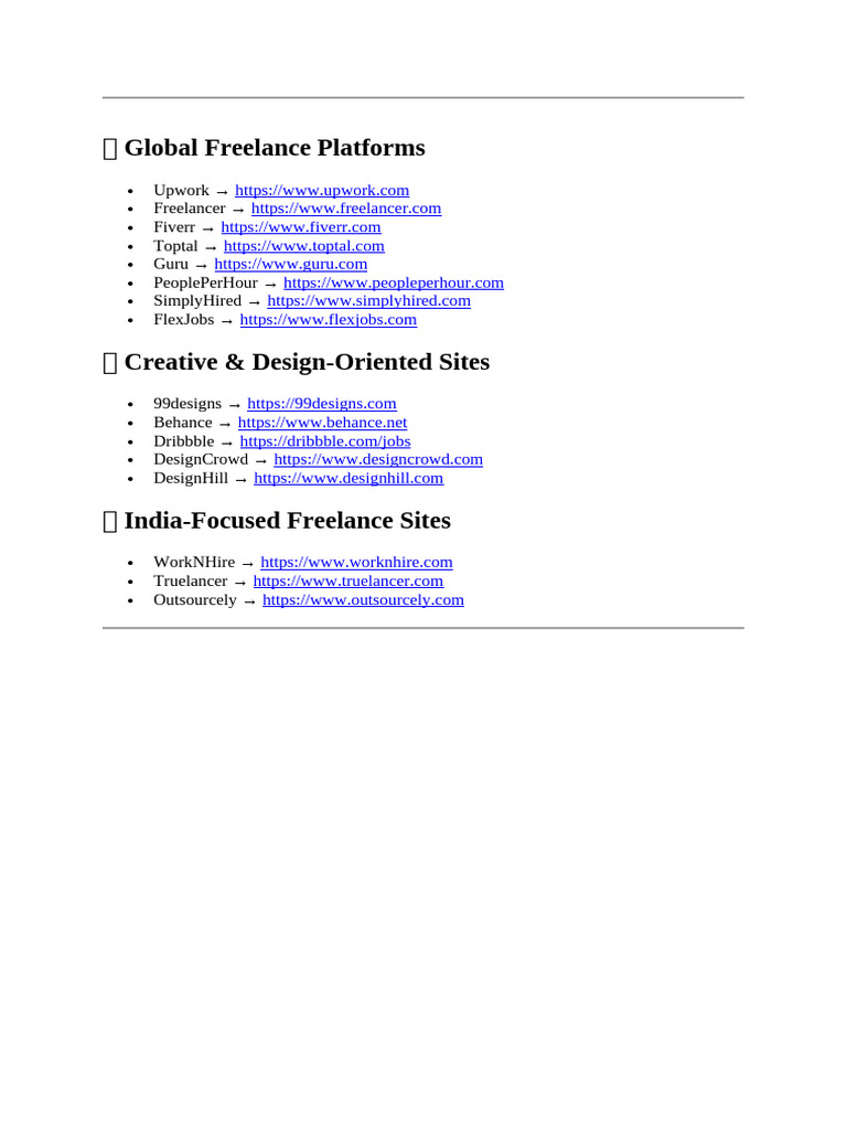 Freelancer Work Sites | PDF
