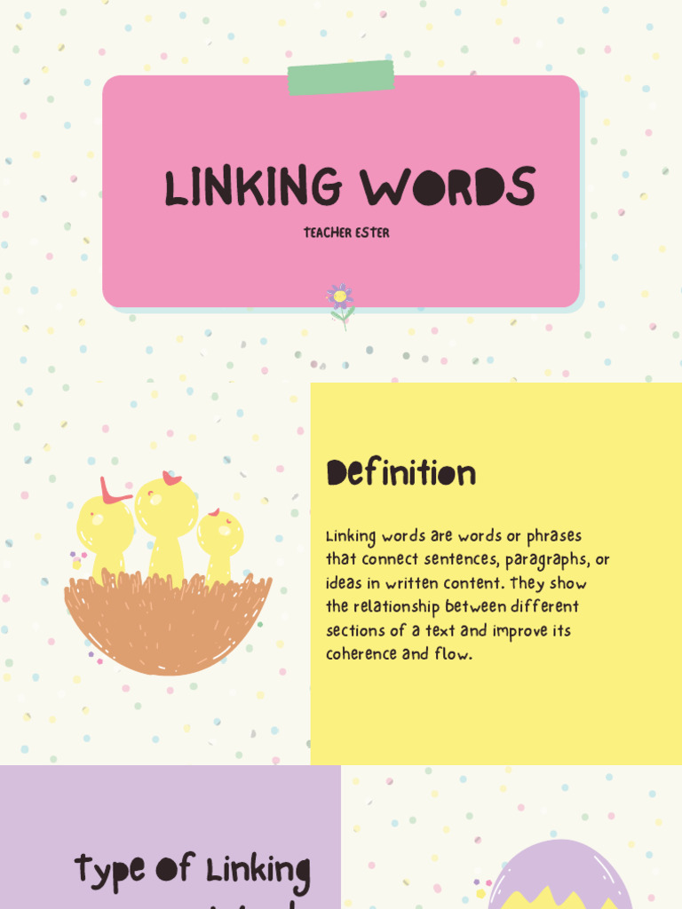LInking Words Education Presentation in Colorful Cartoon Style.pdf | PDF
