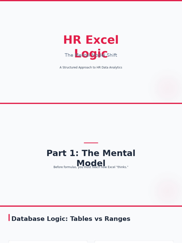 HR Excel Logic - The Mental Model | PDF | Microsoft Excel | Logic