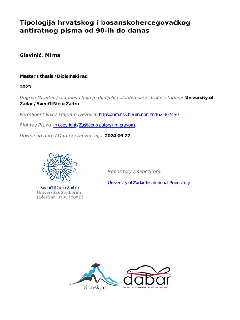 Tipologija Antiratnog Pisma | PDF