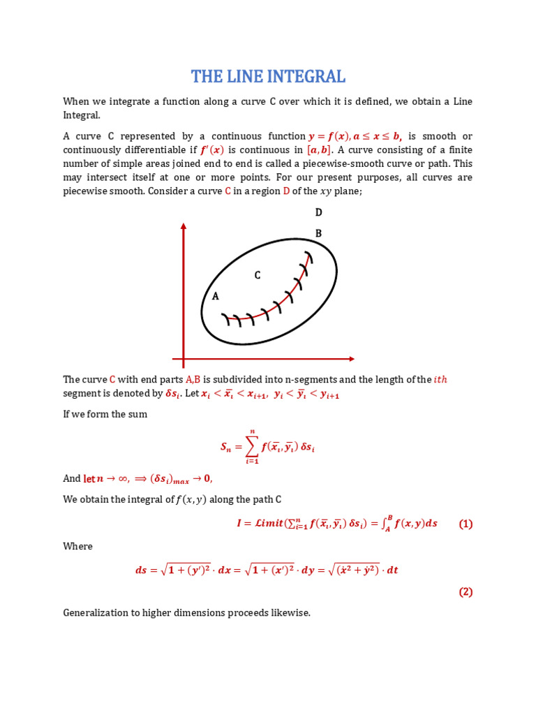 Geg 311 - The Line Integral | PDF | Integral | Mathematical Objects