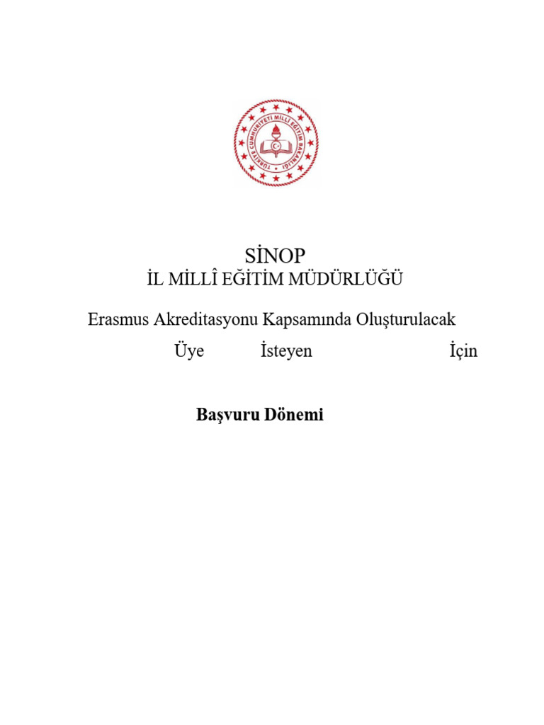 Sinop İl Milli Eğitim Müdürlüğü ERASMUS+ 2026 Çağrı Dönemi Rehberi | PDF