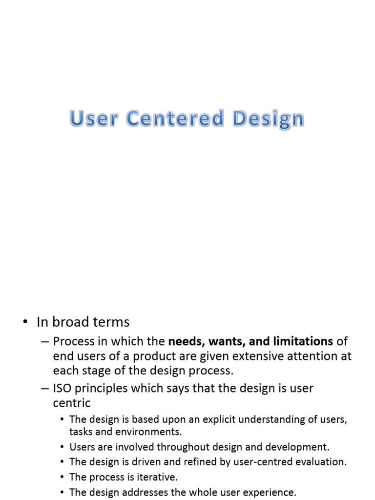 User Centered Design | PDF | Usability | Cognitive Science