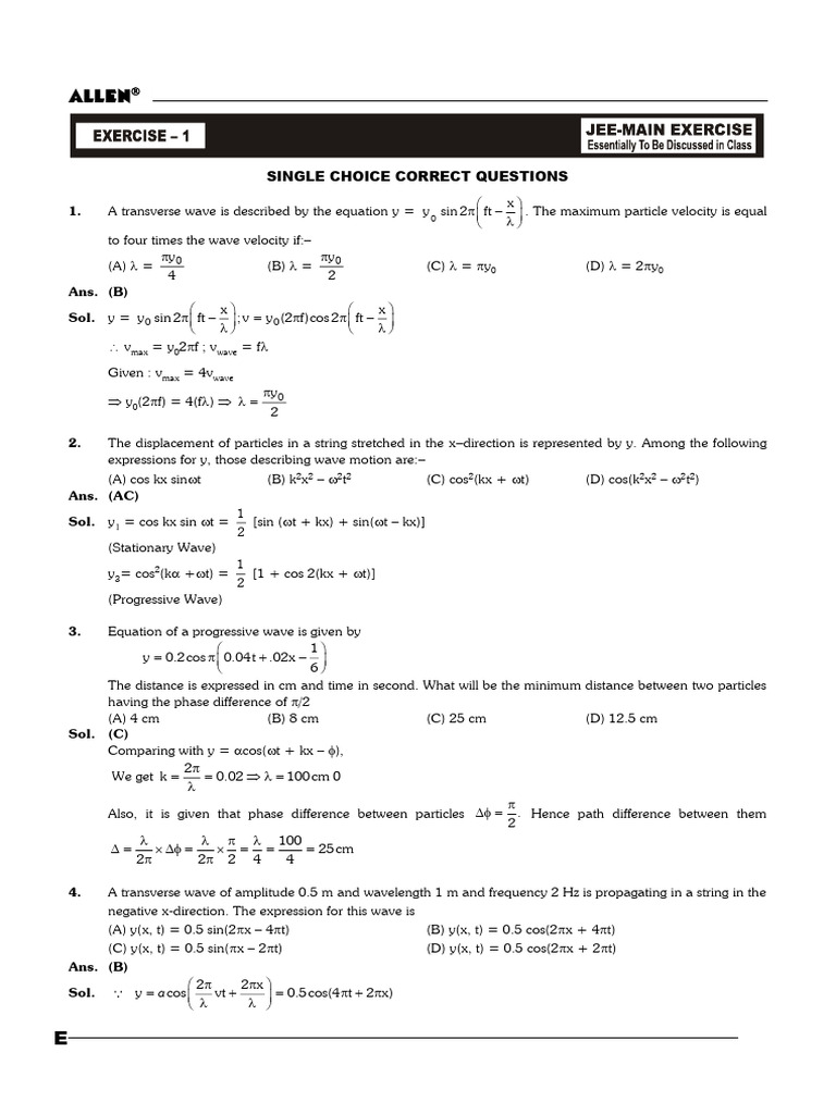 String and Sound Waves Exam Questions | PDF | Waves | Motion (Physics)