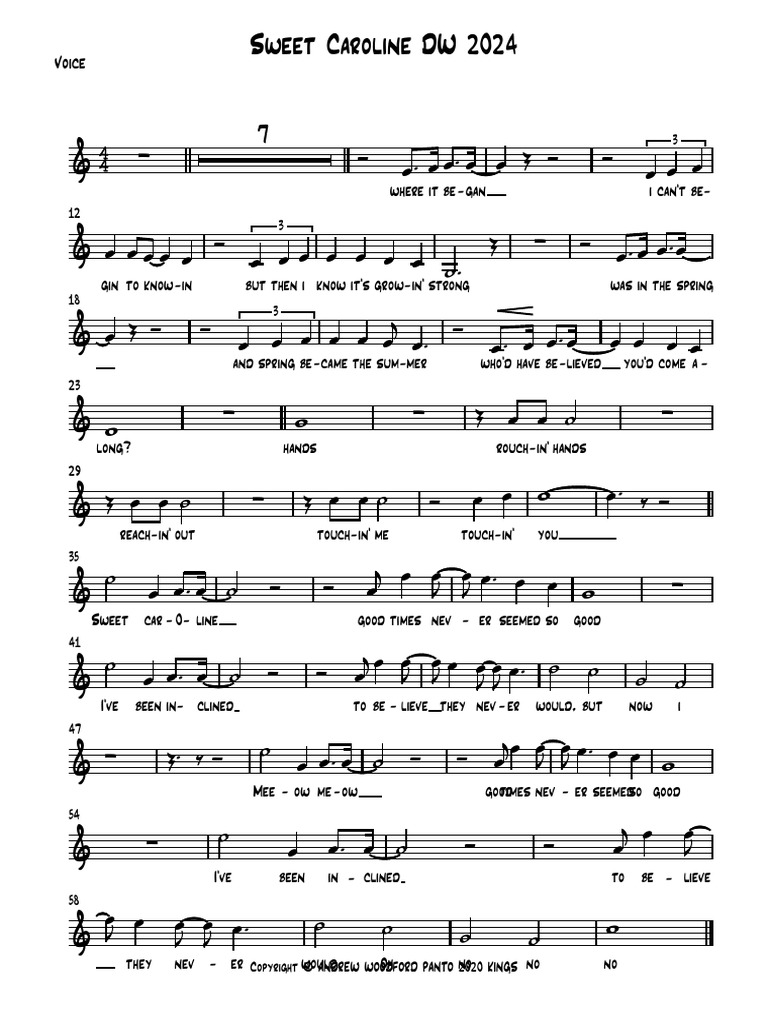 sweet Caroline Sweet Caroline FULL PArts - Voice | PDF