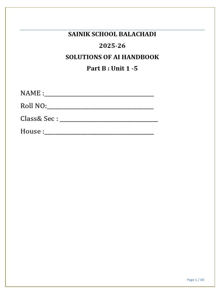 Solved Exe Handbook Class 10 Part_B Ch 1-5 | PDF | Machine Learning | Artificial Intelligence