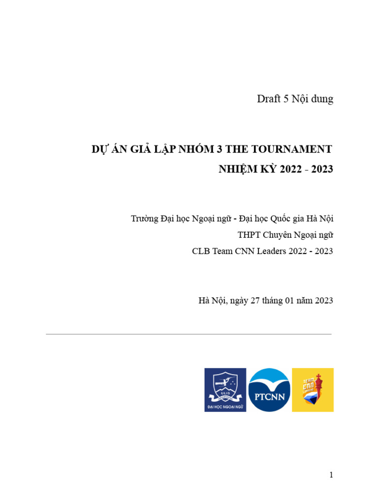 [Nhóm 3 - Tcl 2223] Draft 5 Nội Dung Dự Án Giả Lập | PDF
