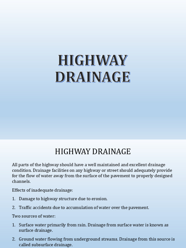 Highway Drainage Systems Explained | PDF | Flood | Drainage