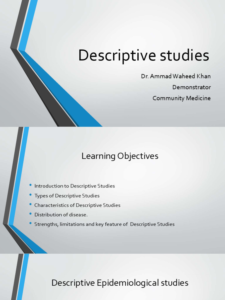 Overview of Descriptive Studies in Epidemiology | PDF | Epidemiology ...
