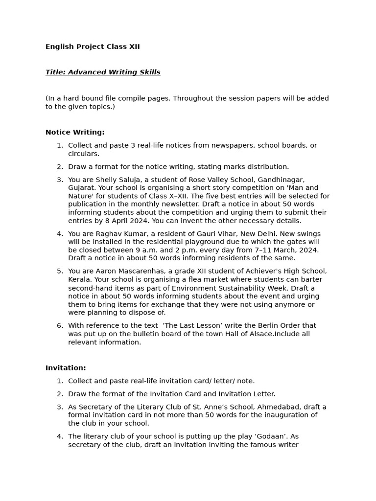 English Project Class XII (1) | PDF