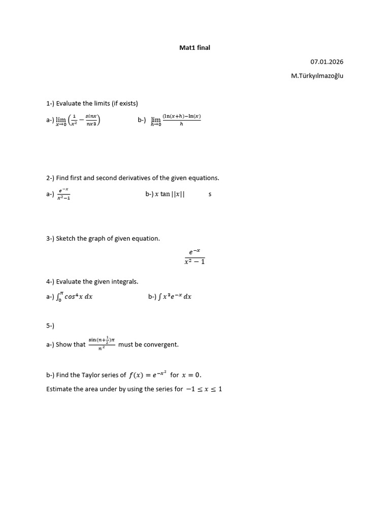 Calculus Limits, Derivatives, and Integrals | PDF