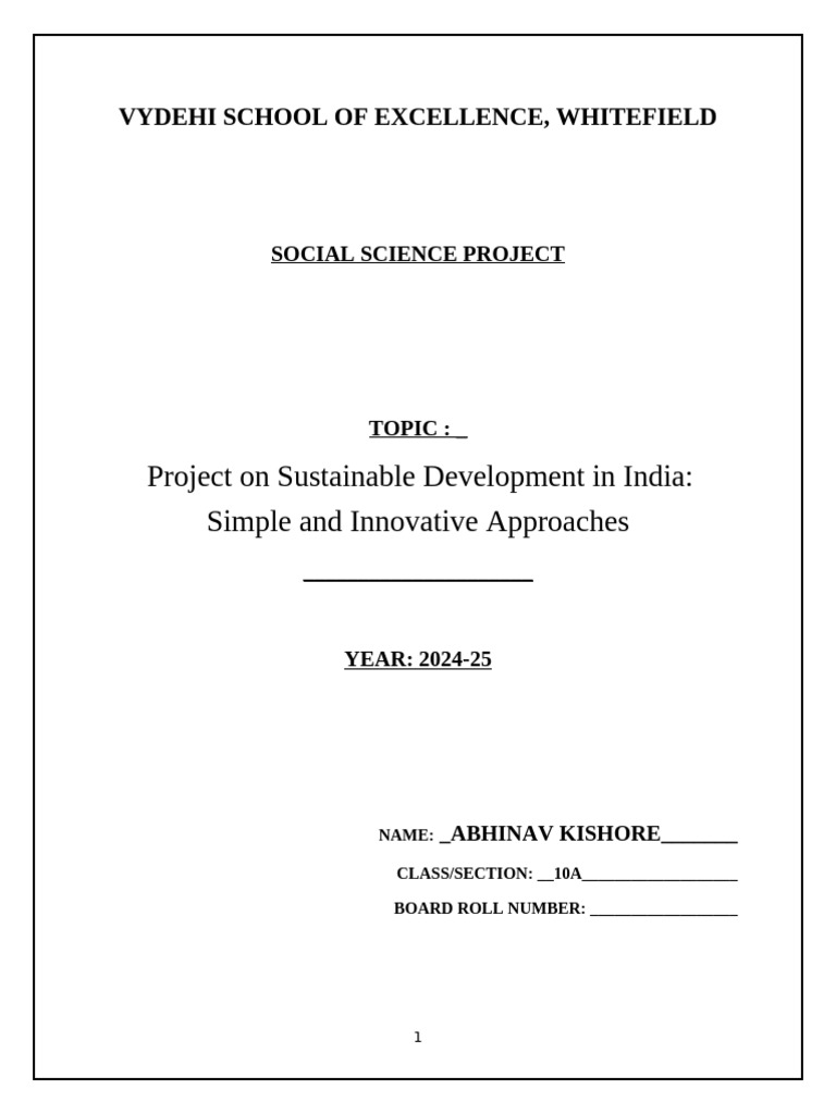 Sst Project _abhinav_kishoer_ Grade 10a | PDF | Sustainability ...