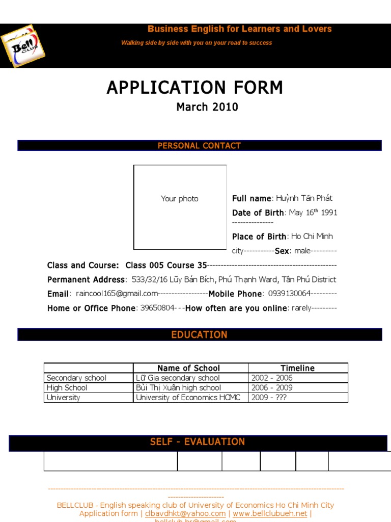 Application Form: March 2010 | PDF | Cognition | Psychological Concepts