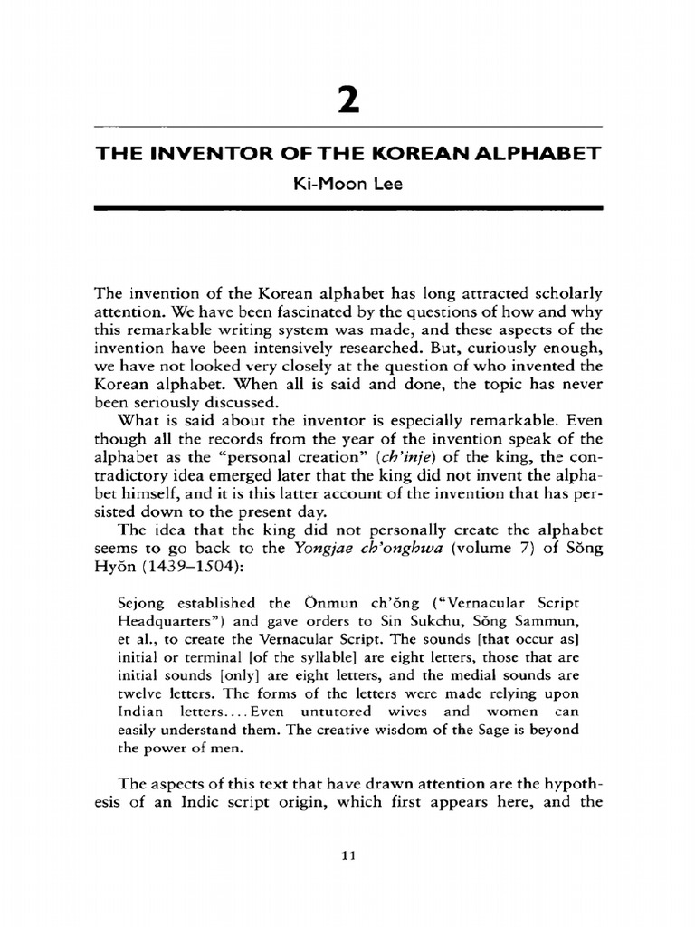 The True Inventor of Hangul | PDF | Alphabet | Orthography
