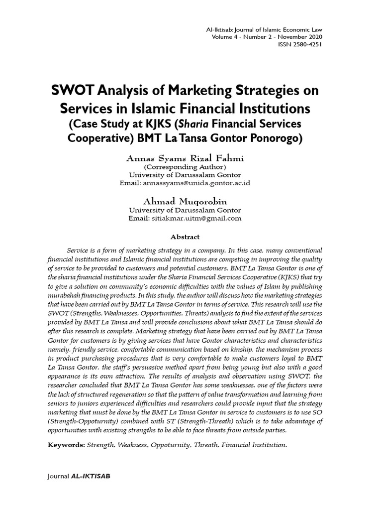 5396-Article Text-13541-1-10-20201231 | PDF | Swot Analysis | Marketing