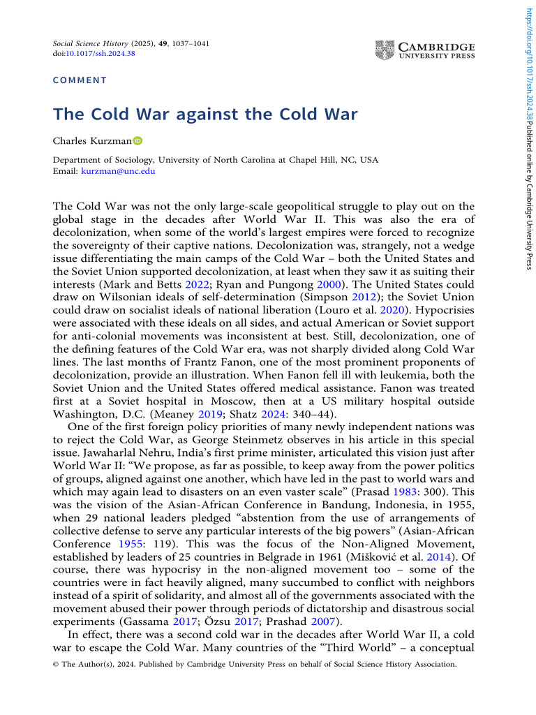 Decolonization and the Cold War Dynamics | PDF | Cold War | Communism