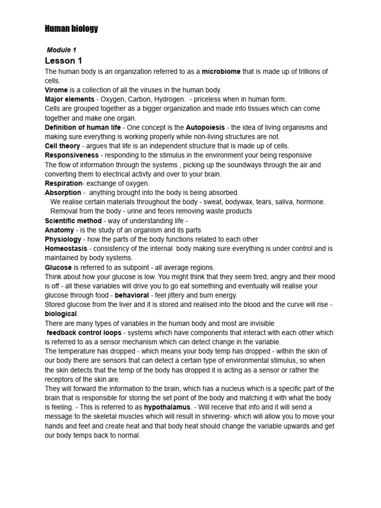 Human biology Notes | PDF | Chemical Bond | Acid