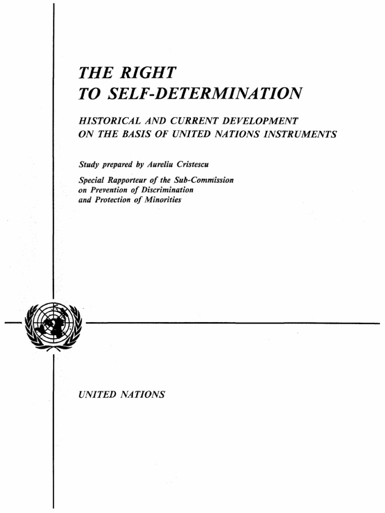 The Right of Self Determination - Int'l Law | PDF | Self Determination ...
