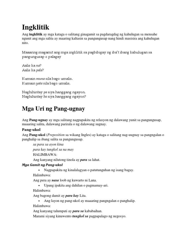 Ingklitik | PDF