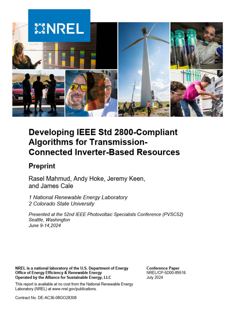 Developing IEEE STD 2800-Compliant Algorithms For Transmission ...