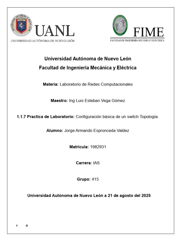 1.1.7 Lab Basic Switch Configuration_es XL_1982931 (1) | PDF ...