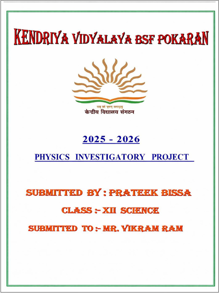Physics Investigatory Project Class 12th | PDF | Rectifier | Diode