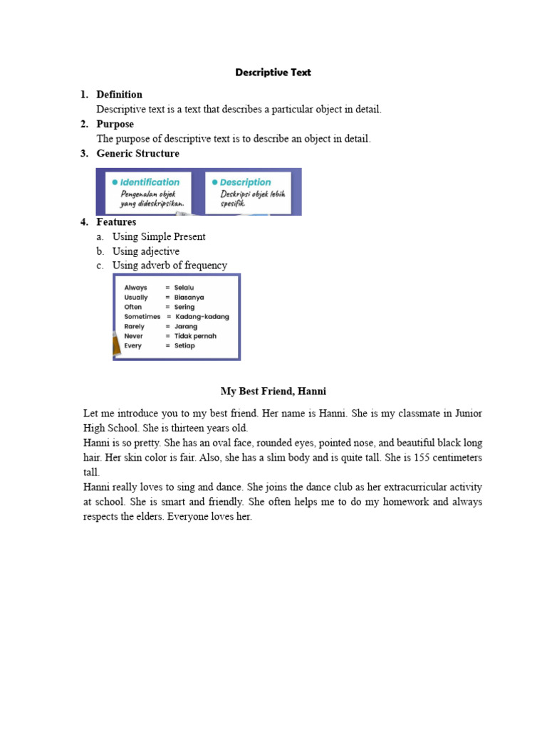 Descriptive Text About My Best Friend | PDF