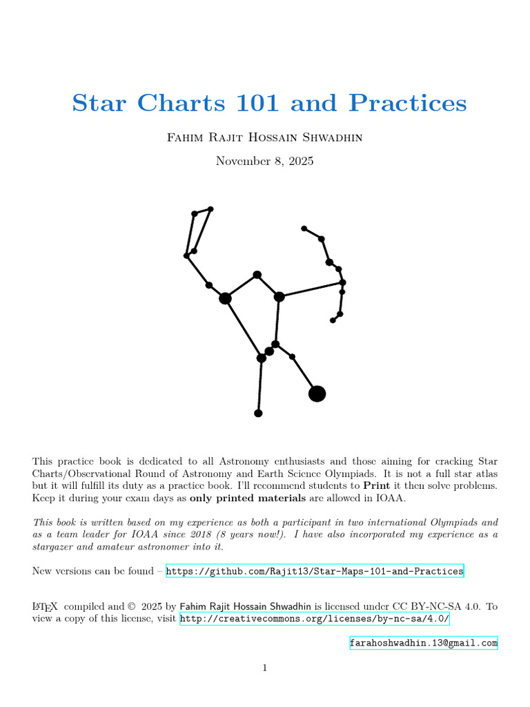 Star Charts for Astronomy Olympiads | PDF | Stars | Sky Regions