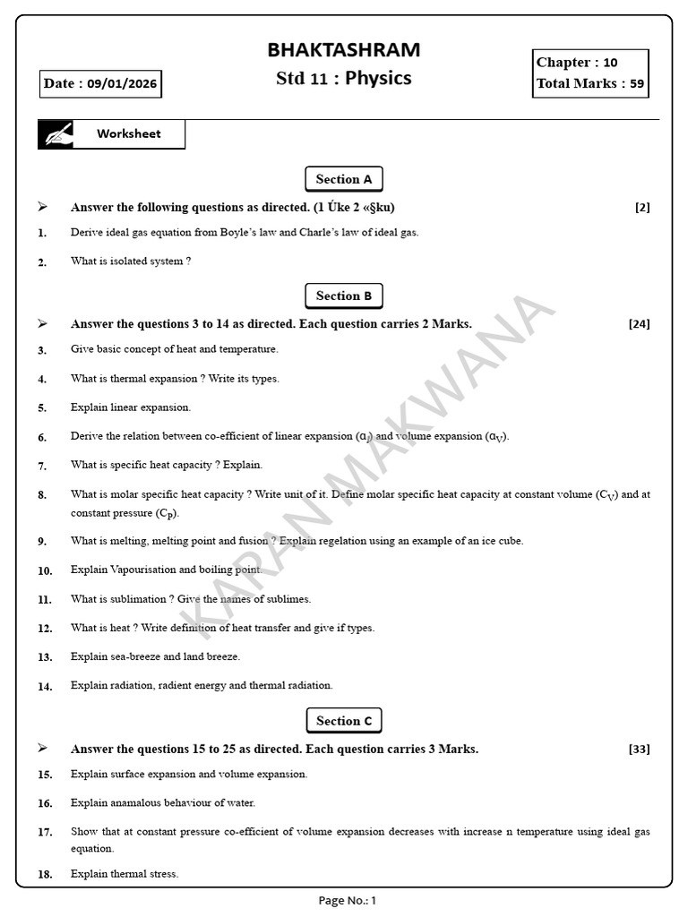Worksheet__t18269_1767947489 | PDF | Thermal Expansion | Heat