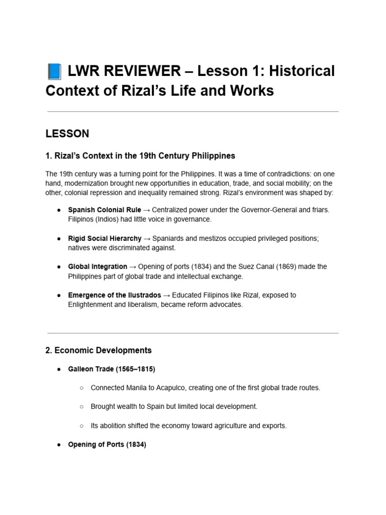 LWR Reviewer | PDF | Philippines | Liberalism